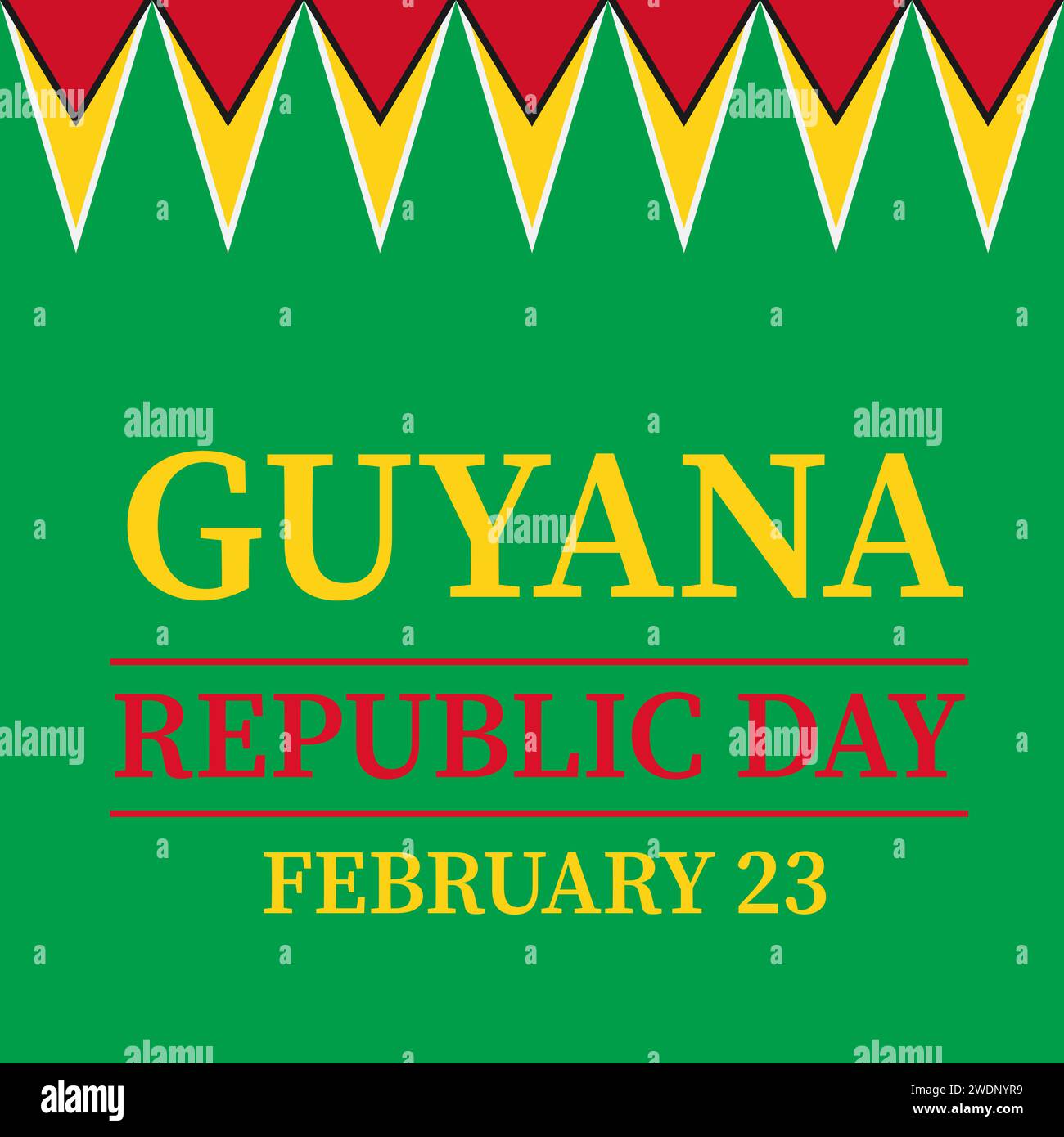 Guyana Republic Day banner. National holiday celebrated on February 23 ...