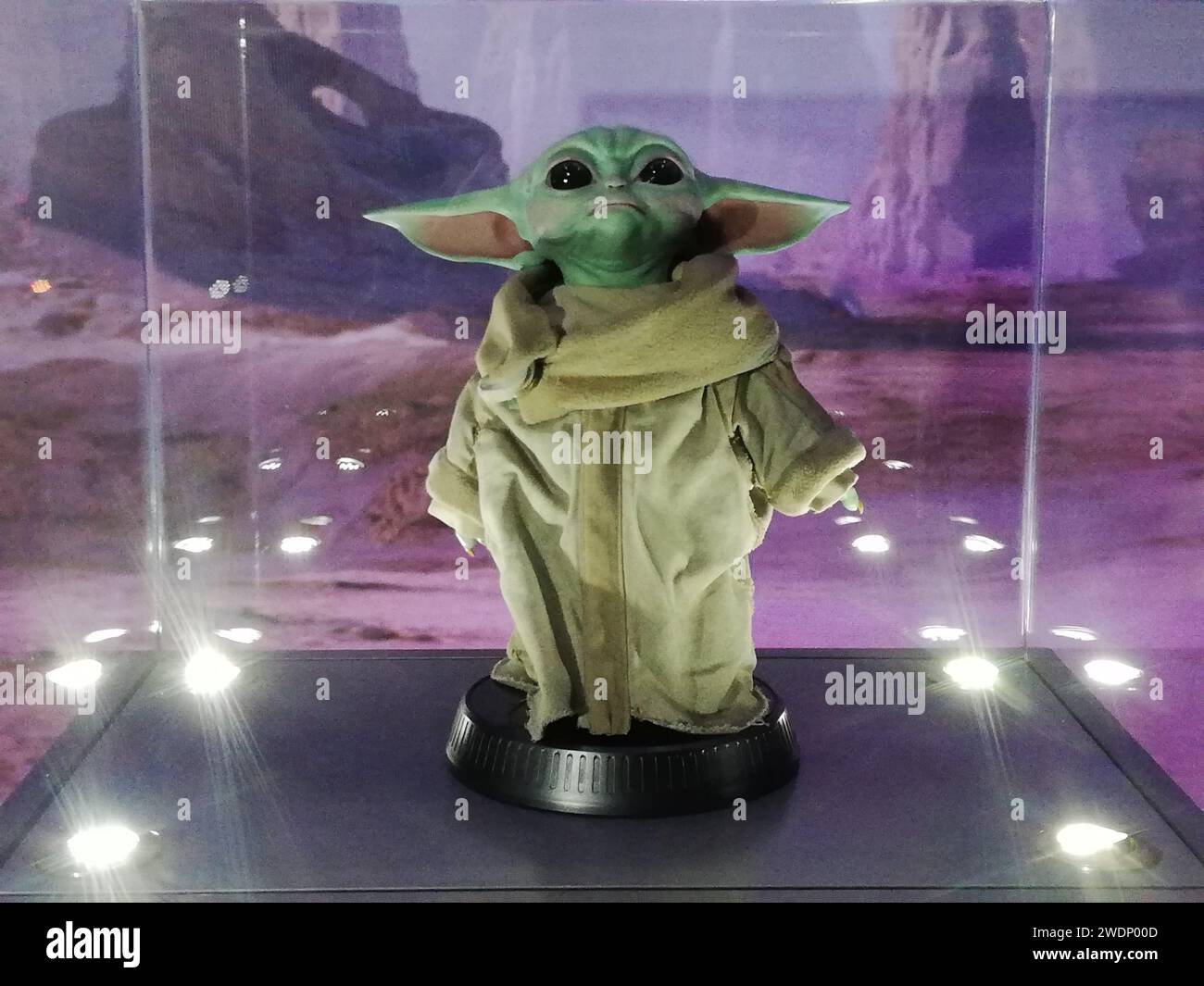 Leon, Mexico. Jan 21, 2024. Baby Yoda Grogu in Star Wars Exhibit during ...