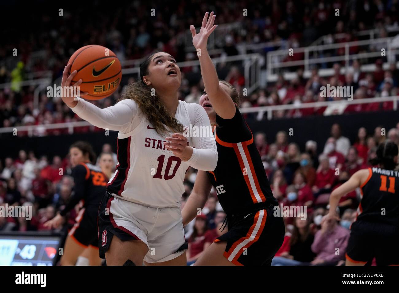 Stanford guard Talana Lepolo (10) shoots while defended by Oregon State ...