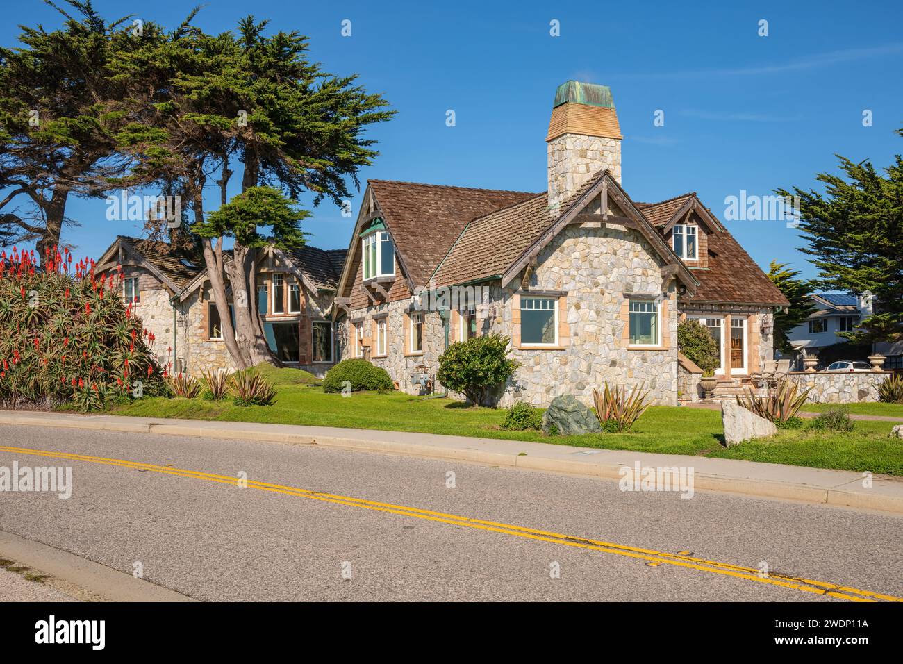 Vintage house construction in Santa Cruz california Stock Photo - Alamy