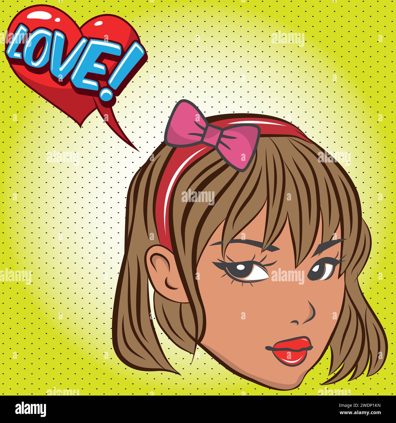 cute girl pop art style vector image Stock Vector Image & Art - Alamy