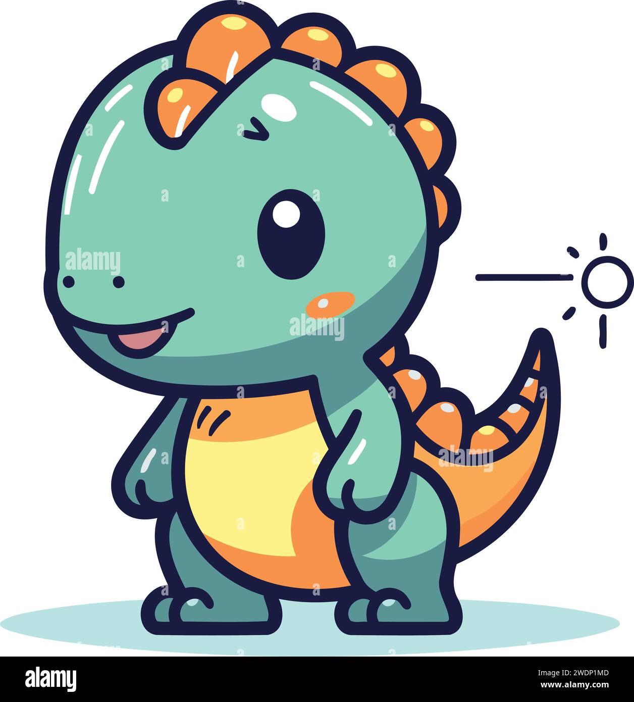 Cute Cartoon Dinosaur Vector Illustration Cute Dinosaur Character Stock Vector Image And Art Alamy