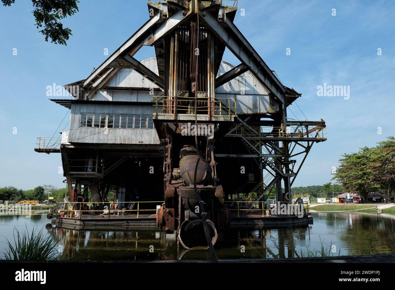 The last abandoned tin mining dredger during British colonial now ...