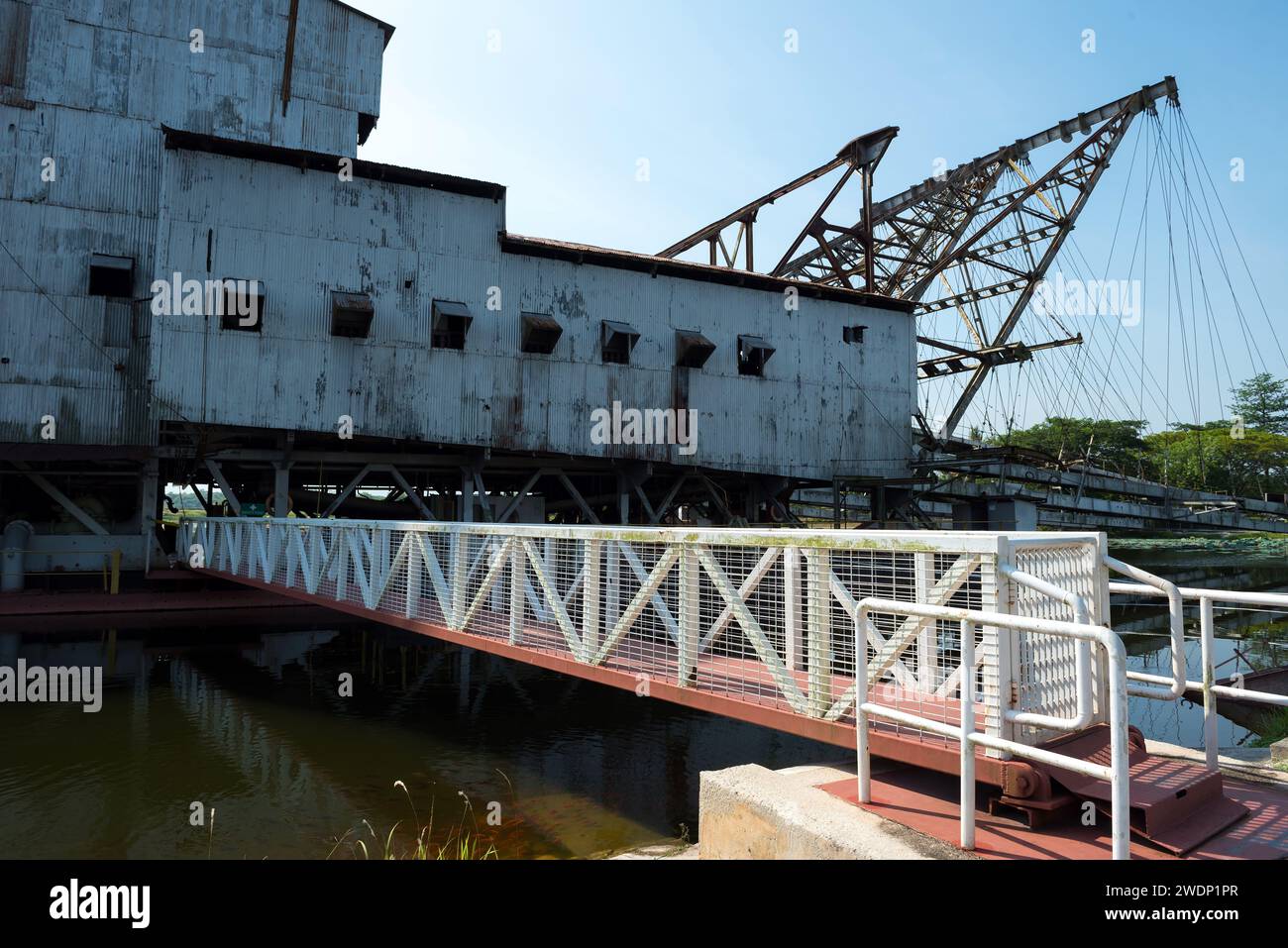 The last abandoned tin mining dredger during British colonial now ...