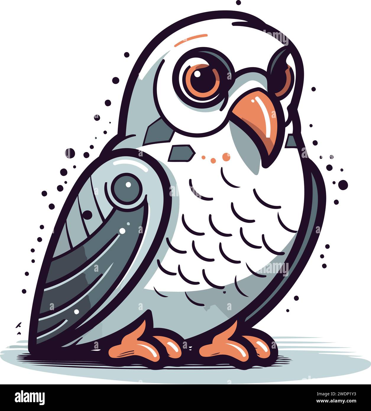 Pigeon. Vector illustration in cartoon style. Isolated on white ...