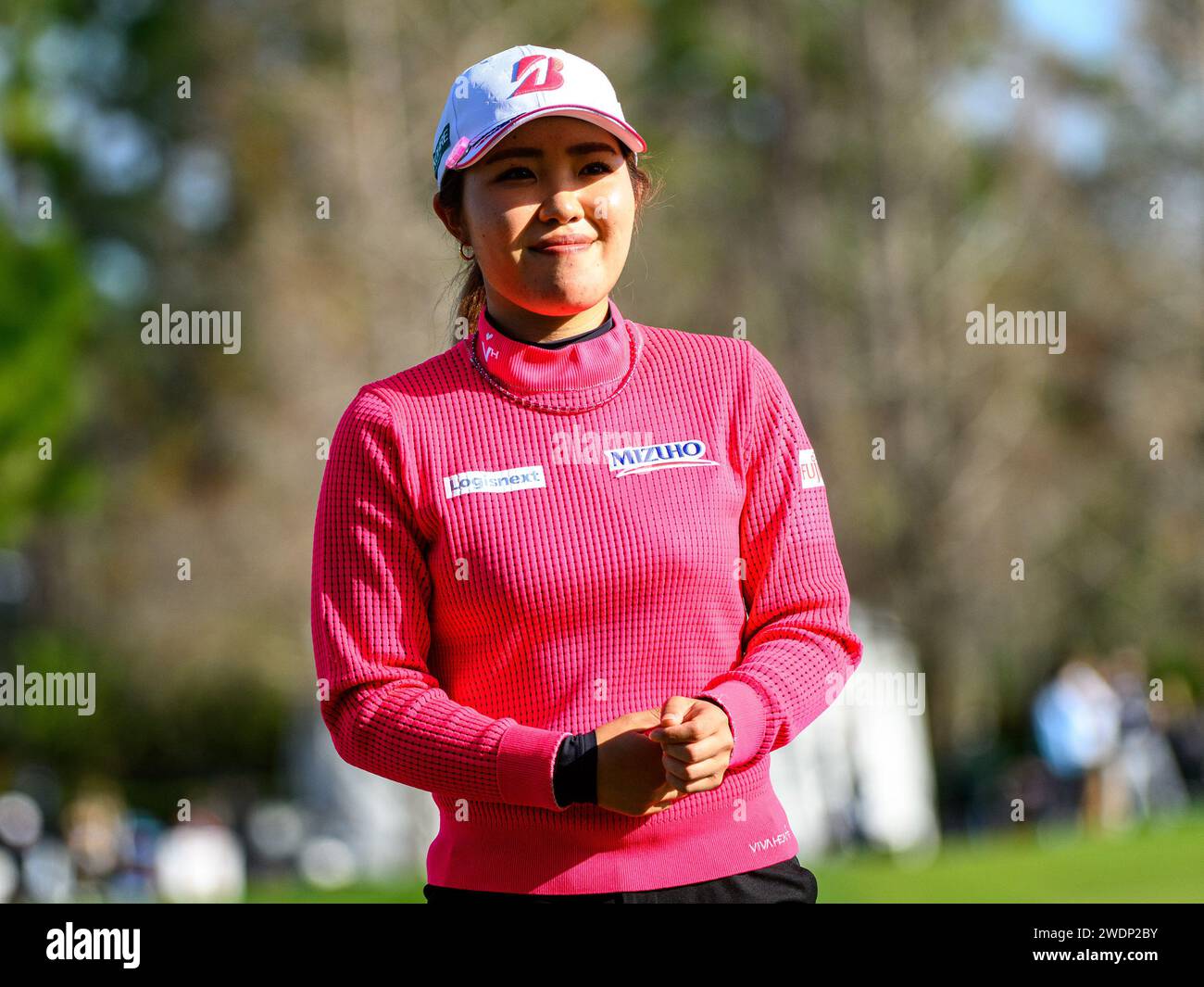 Orlando, FL, USA. 21st Jan, 2024. Ayaka Furue of Japan finishes her round on the 18th green of ...
