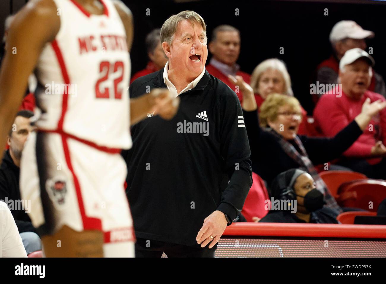 North Carolina State head coach Wes Moore watches from the sideline ...