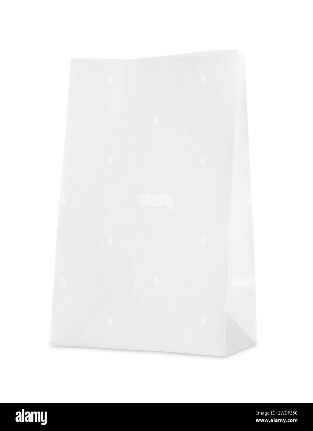 One open paper bag isolated on white Stock Photo - Alamy