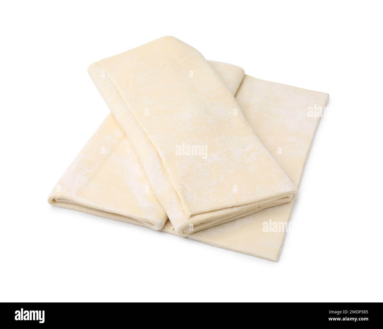 Raw puff pastry dough isolated on white Stock Photo - Alamy