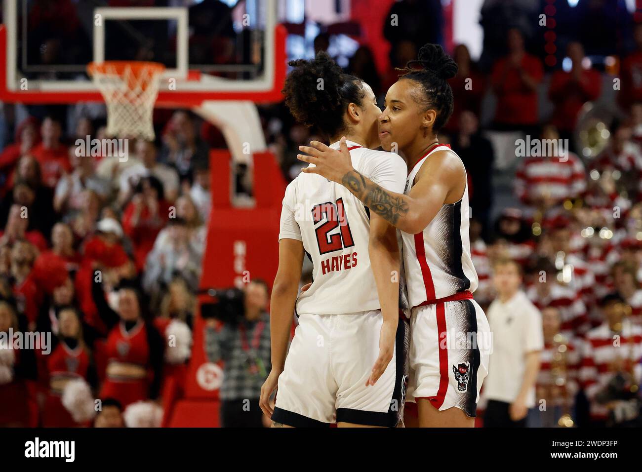 North Carolina State's Aziaha James, right, celebrates with teammate ...