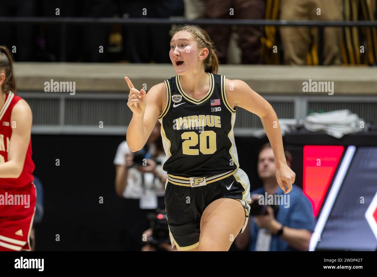 Purdue forward Mary Ashley Stevenson (20) reacts after scoring during ...