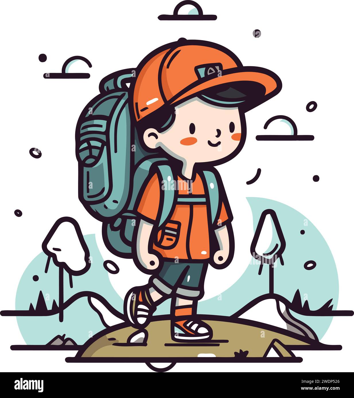 Hiking in the Stock Vector Images - Alamy