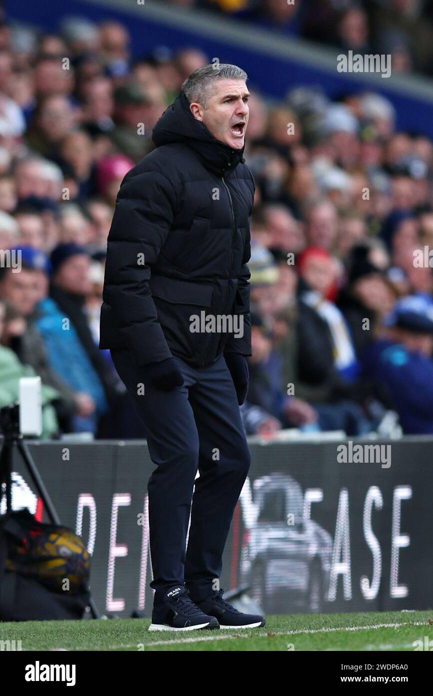 Leeds, UK. 21st Jan, 2024. Preston North End Manager Ryan Lowe during ...