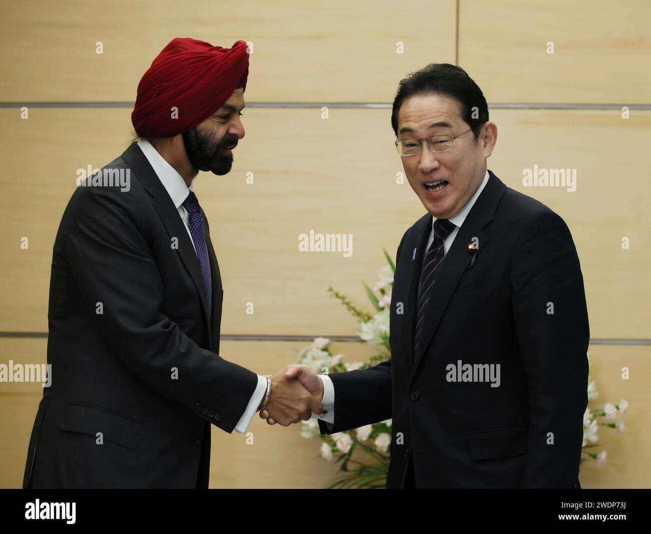 Ajaypal Singh Banga(L), the president of the World Bank Group, shakes ...