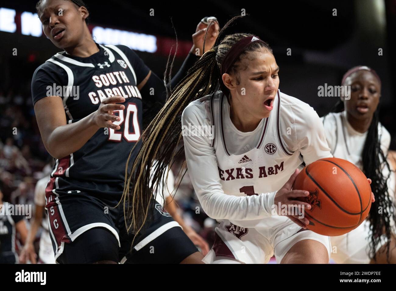 Texas A&M guard Endyia Rogers (1) steals the ball away from South ...