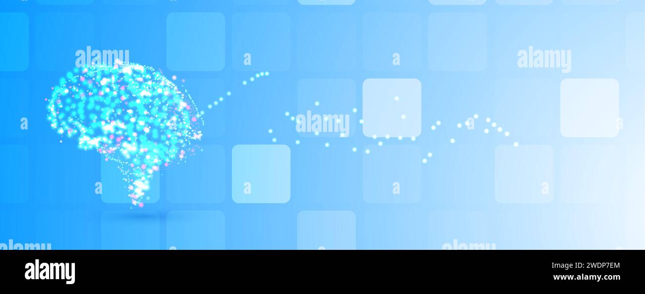 Abstract Artificial intelligence. Cloud computing. Machine learning. Technology web background ...