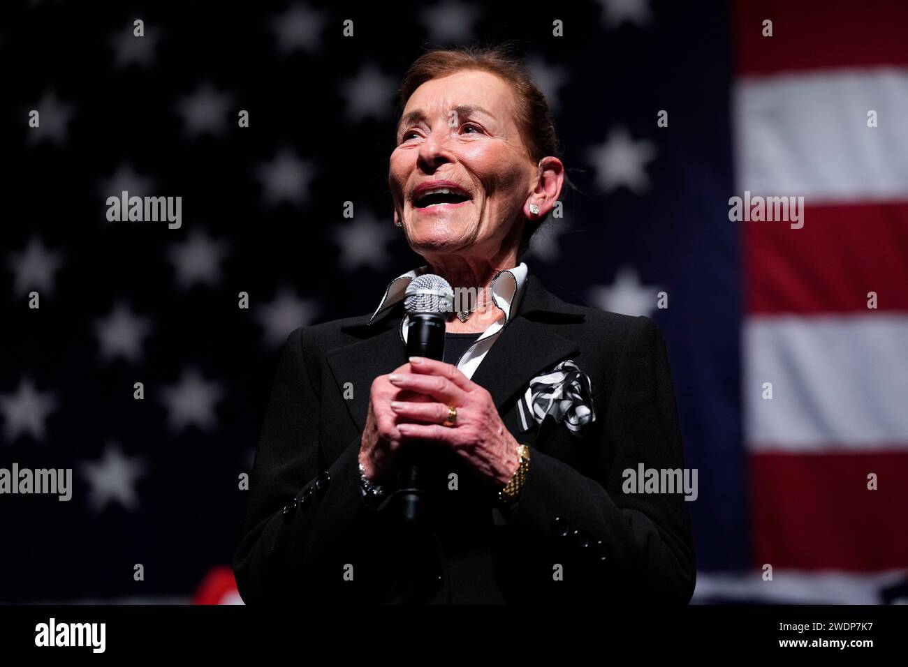 Judge Judy Sheindlin speaks at a Republican presidential candidate ...