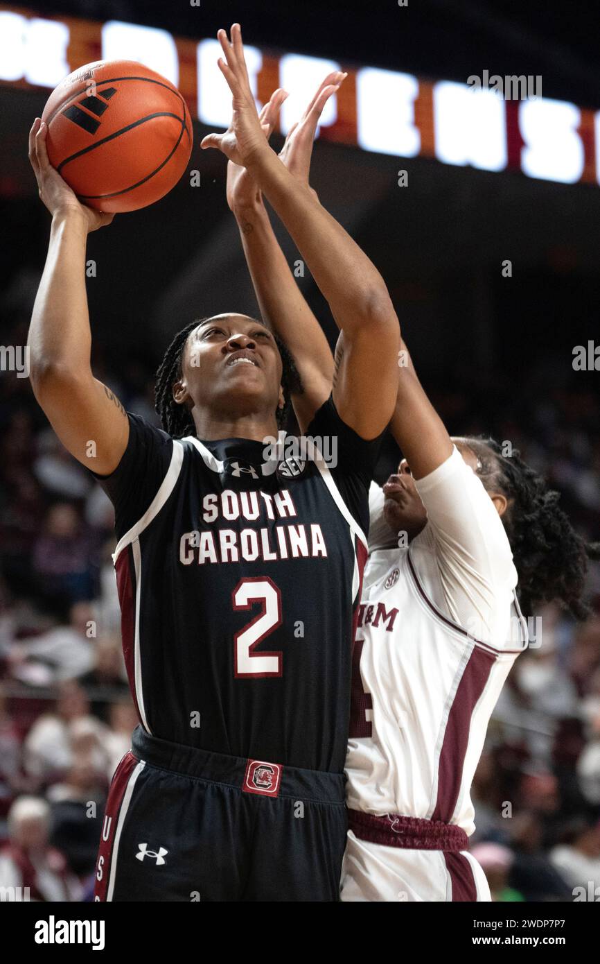 South Carolina forward Ashlyn Watkins (2) shoots the ball as Texas A&M ...
