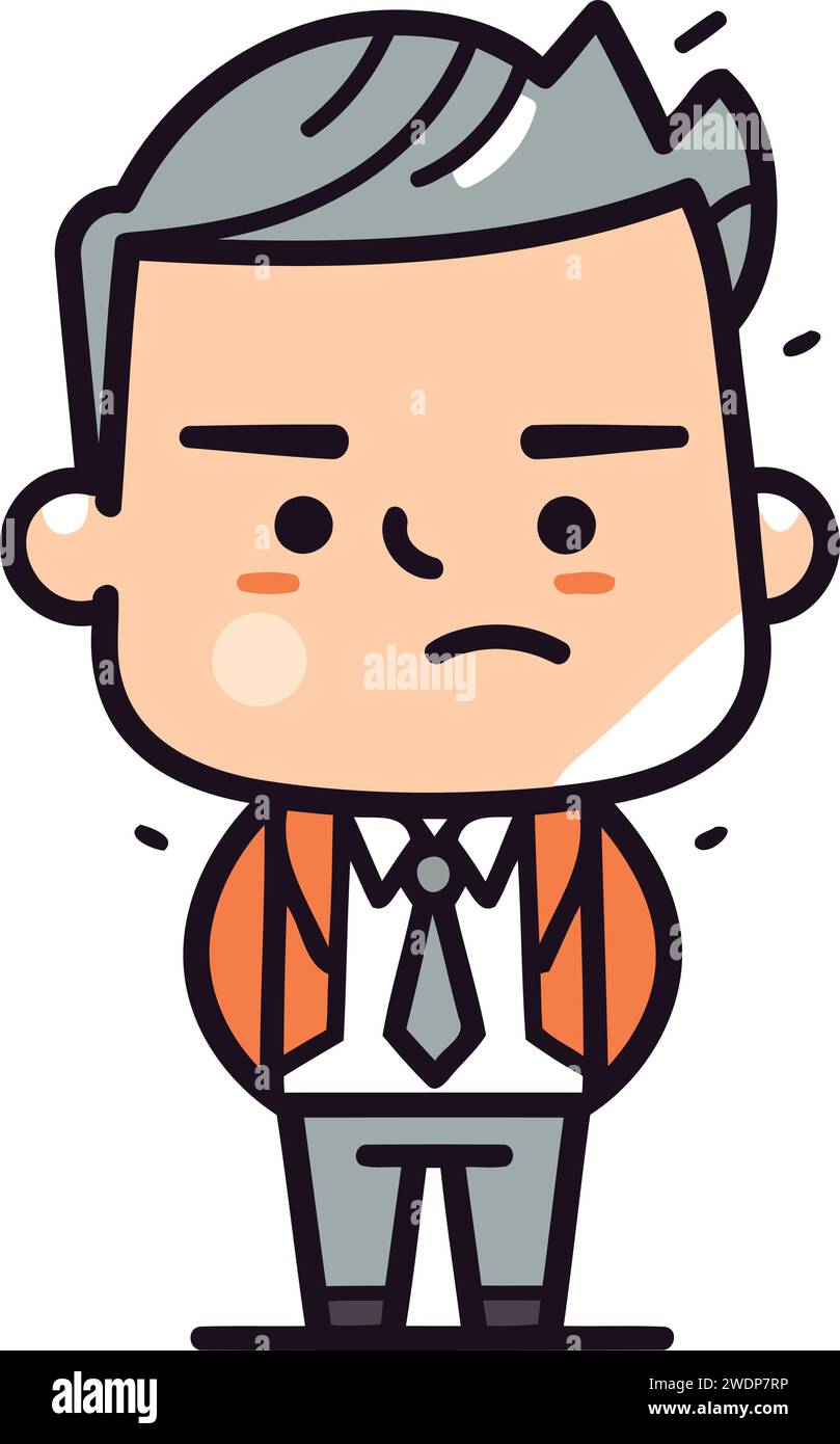 Sad Businessman Colorful Cartoon Vector Illustration Stock Vector Image ...