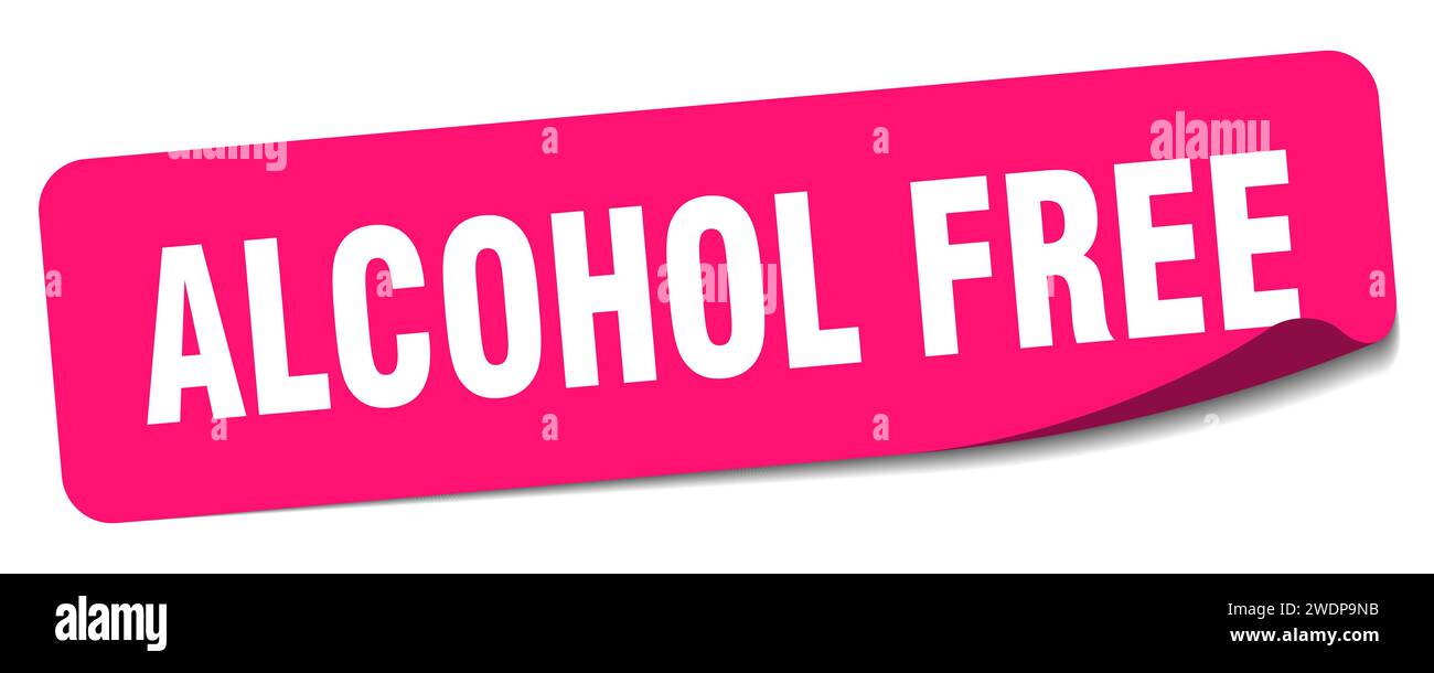 alcohol free sticker. alcohol free rectangular label isolated on white ...