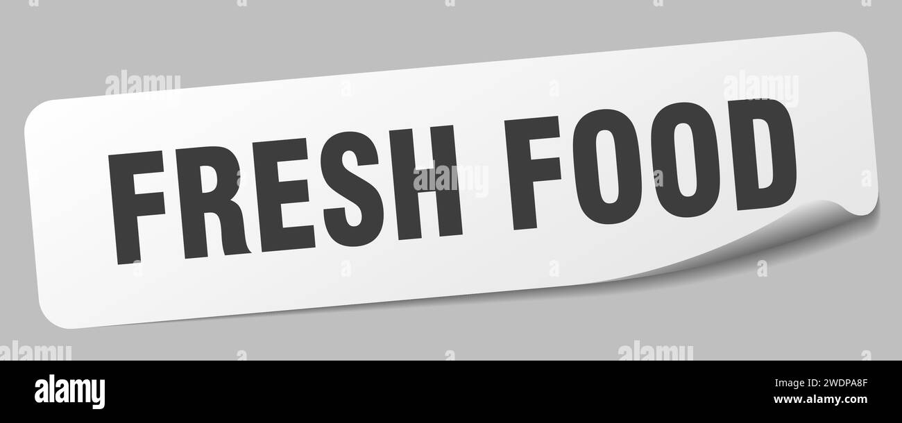 fresh food sticker. fresh food rectangular label isolated on white ...