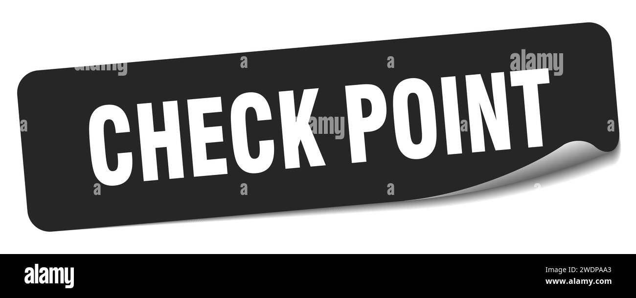 check point sticker. check point rectangular label isolated on white ...