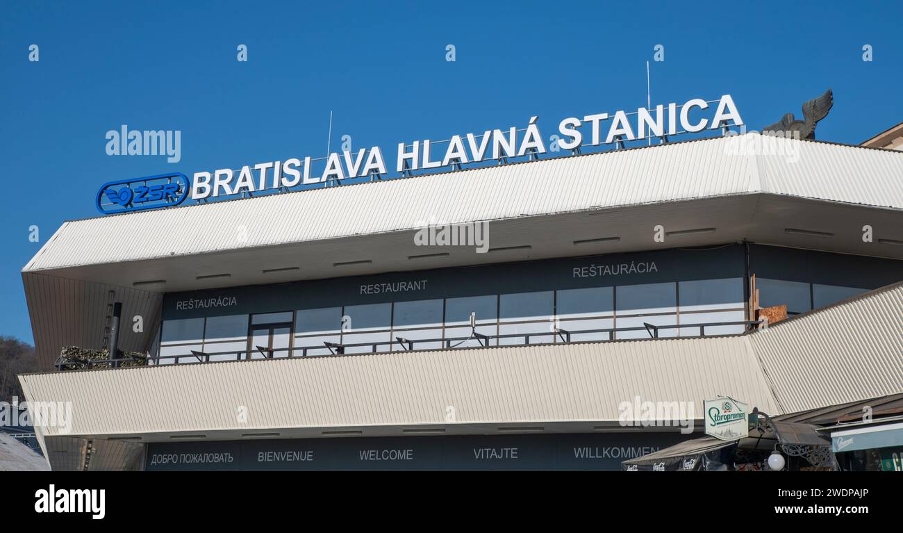 Bratislava, Slovakia - January, 20, 2024 : Main railway station or The ...