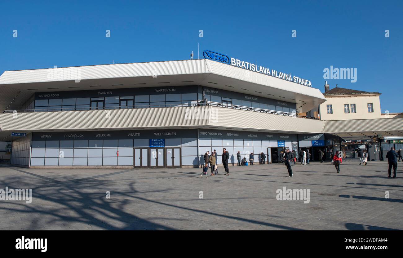 Bratislava, Slovakia - January, 20, 2024 : Main railway station or The ...