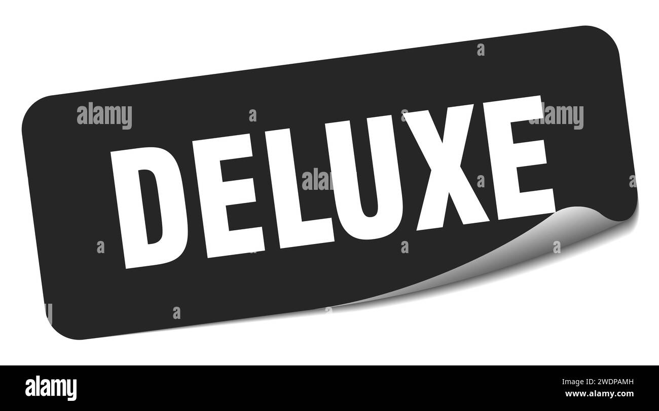 deluxe sticker. deluxe rectangular label isolated on white background ...