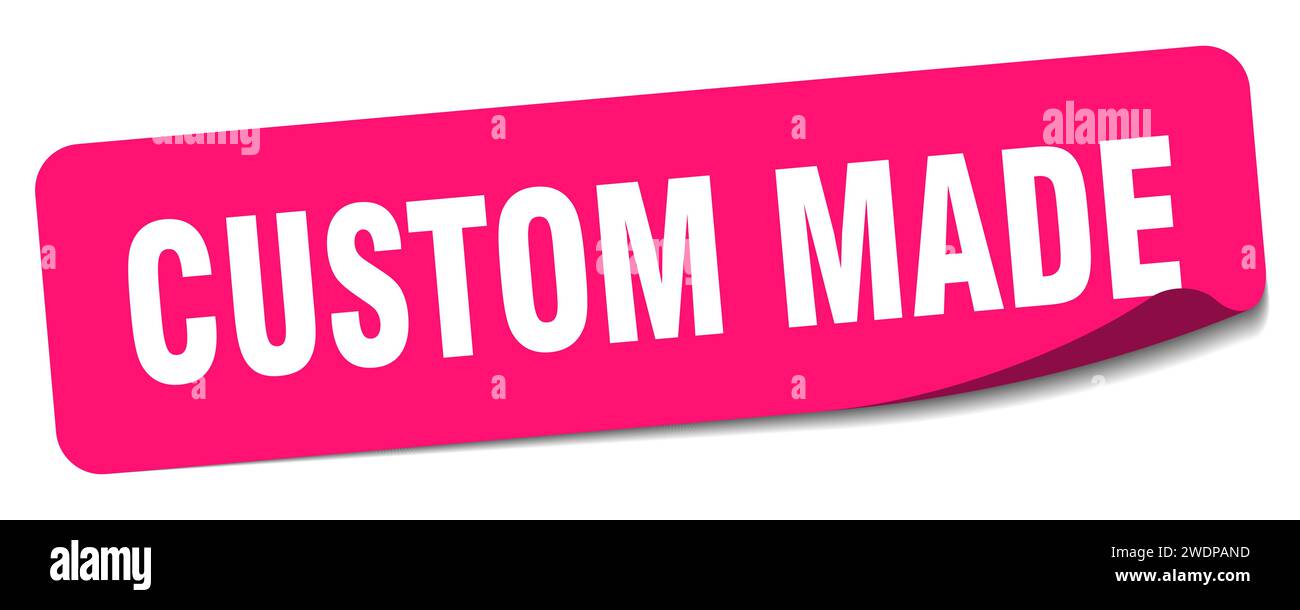 custom made sticker. custom made rectangular label isolated on white ...