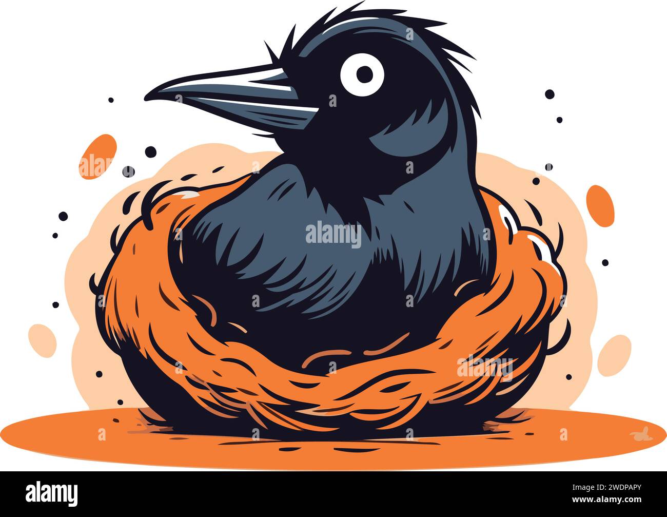 Crow sitting cartoon Stock Vector Images - Alamy
