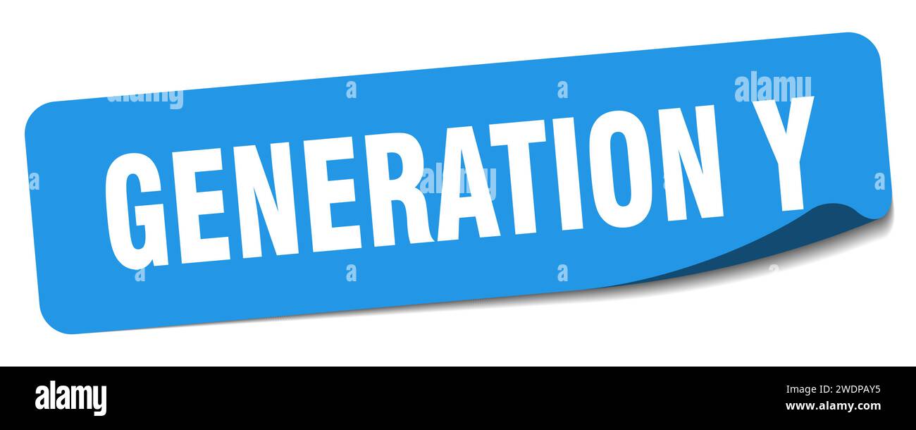 generation y sticker. generation y rectangular label isolated on white ...