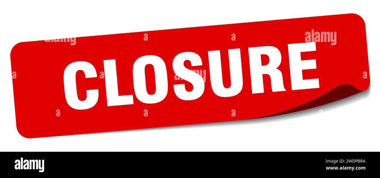 closure sticker. closure rectangular label isolated on white background ...