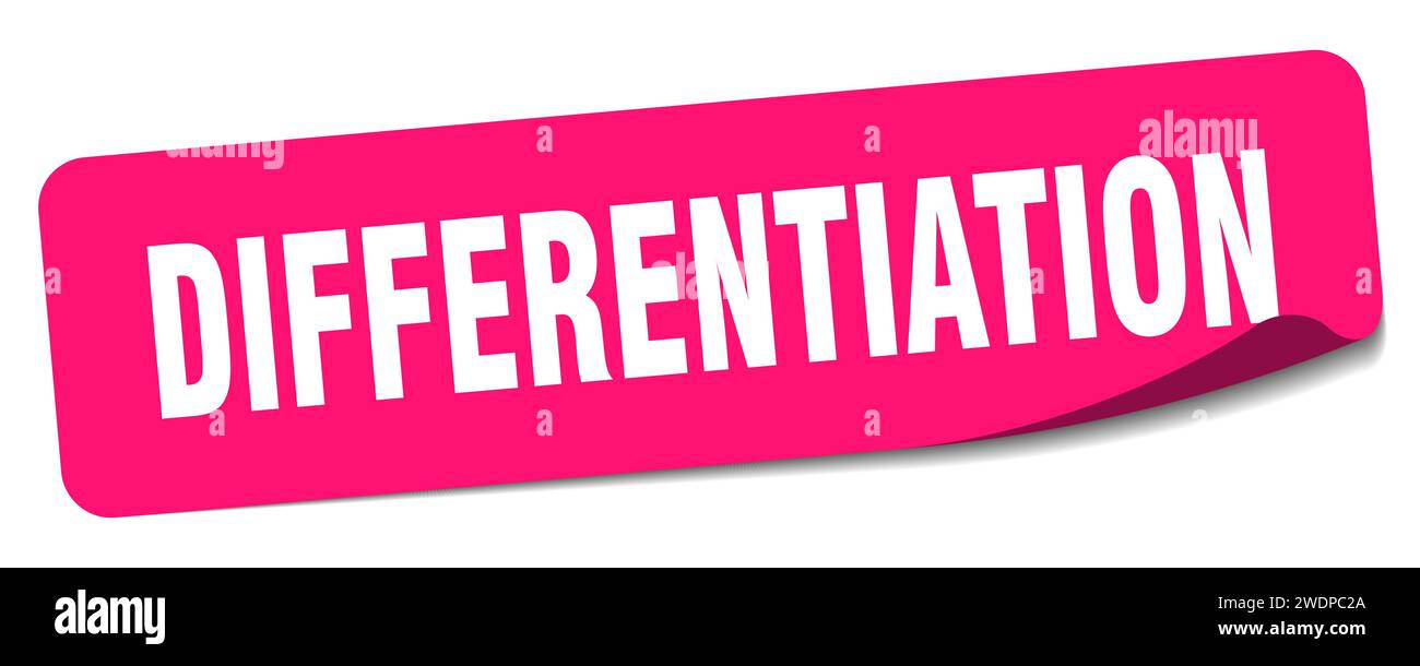 differentiation sticker. differentiation rectangular label isolated on ...