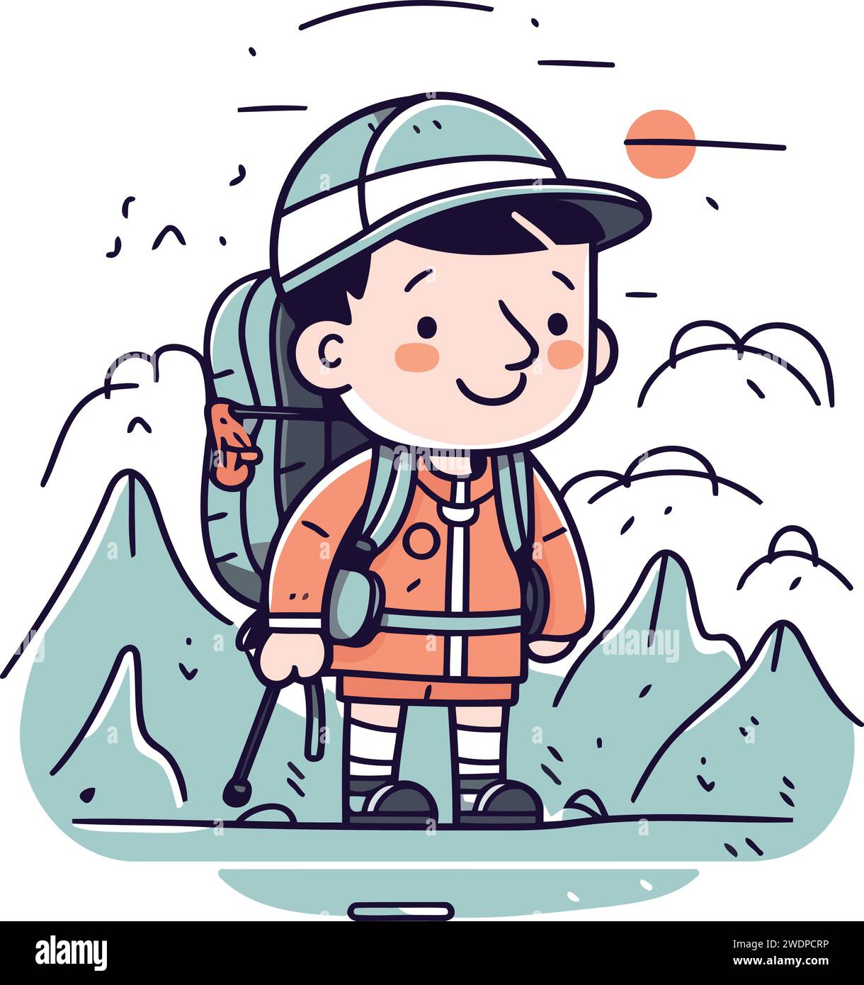 Hiking in the Stock Vector Images - Alamy