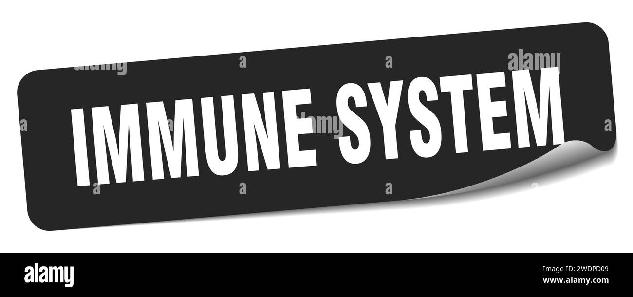 immune system sticker. immune system rectangular label isolated on ...