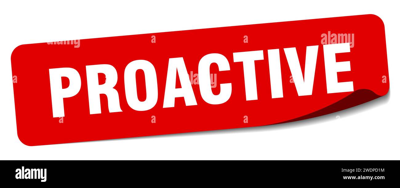 proactive sticker. proactive rectangular label isolated on white ...