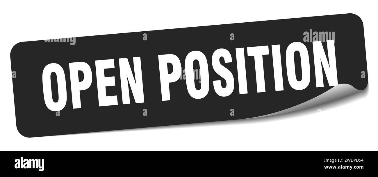 open position sticker. open position rectangular label isolated on ...