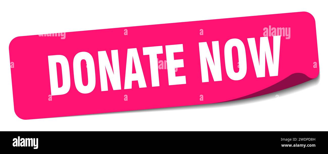 donate now sticker. donate now rectangular label isolated on white ...