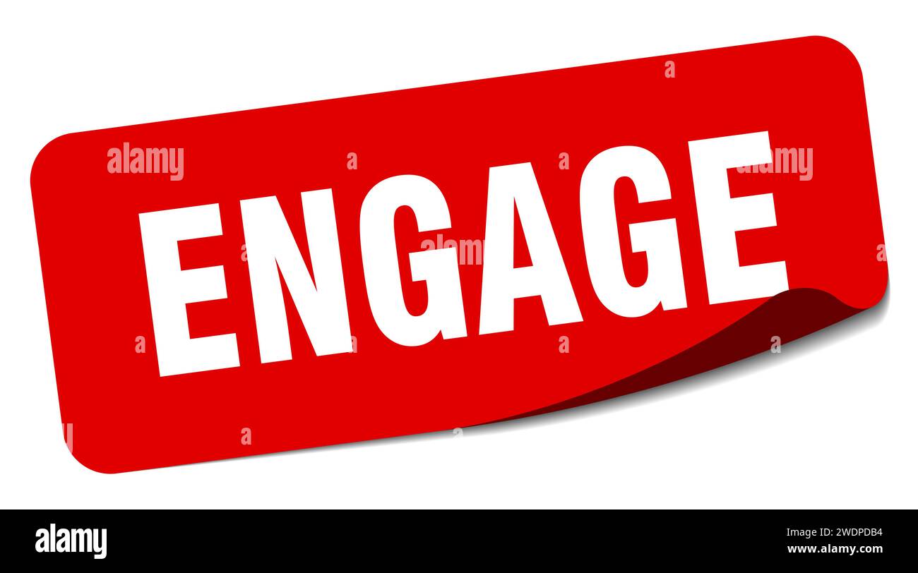 engage sticker. engage rectangular label isolated on white background ...