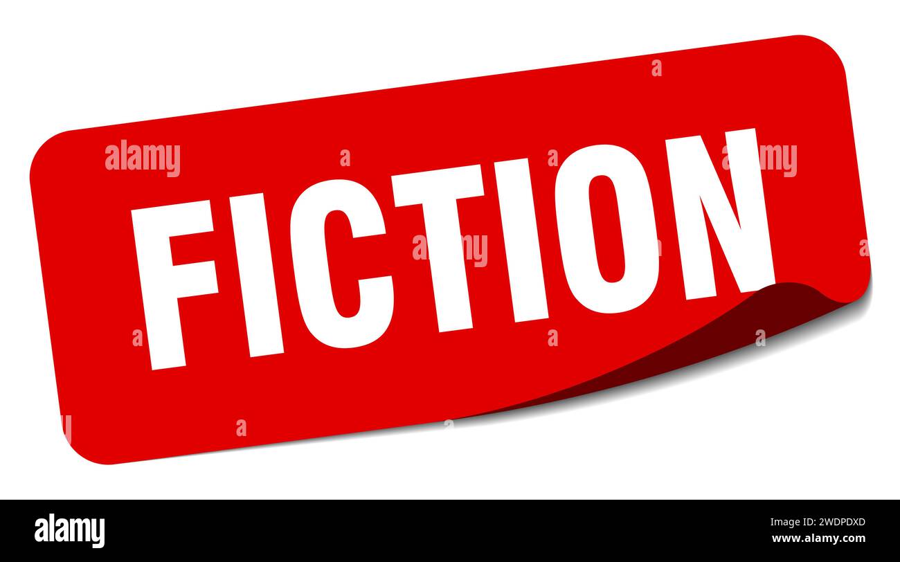 fiction sticker. fiction rectangular label isolated on white background ...