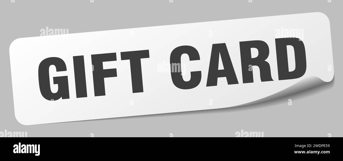 gift card sticker. gift card rectangular label isolated on white ...