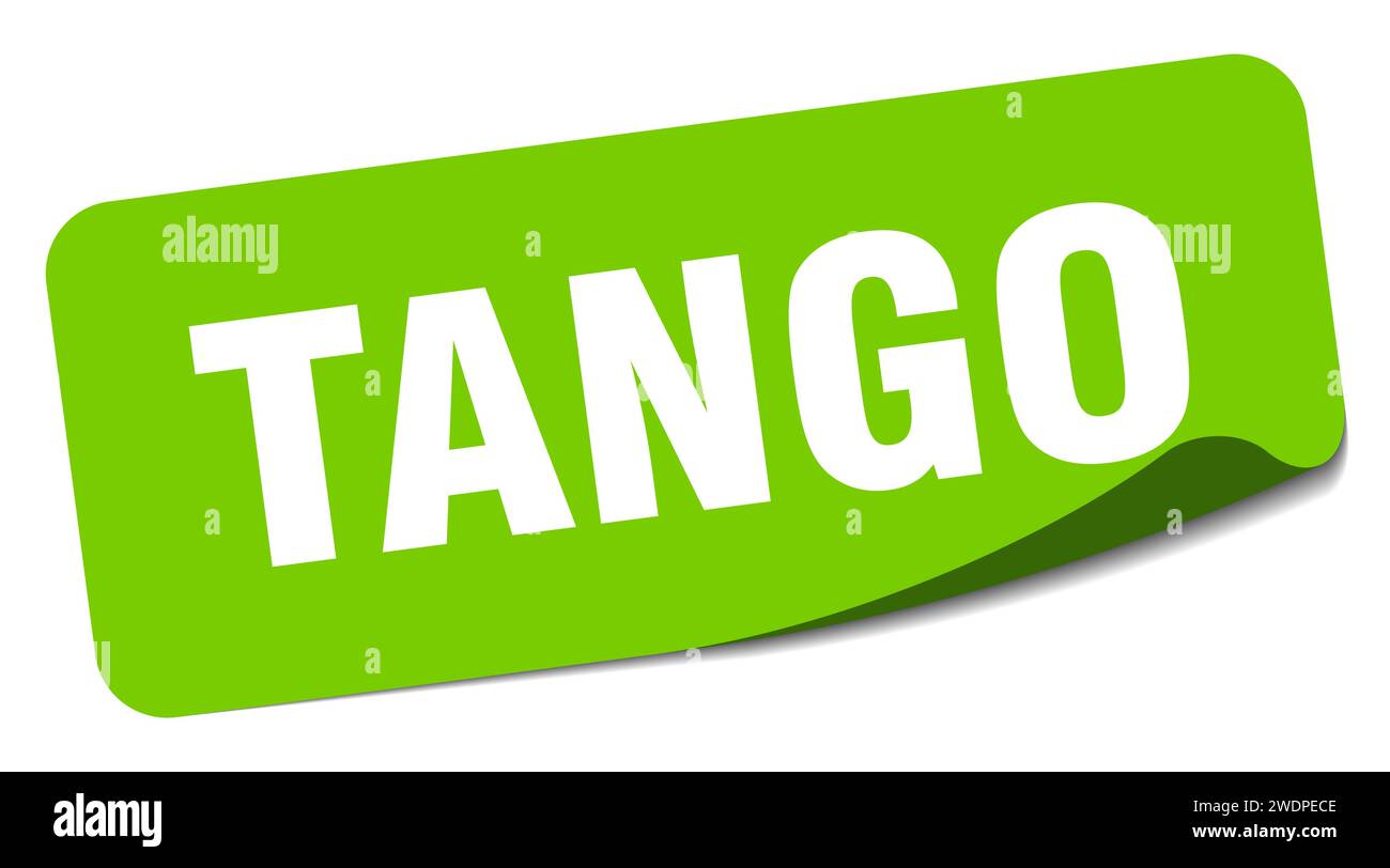 tango sticker. tango rectangular label isolated on white background ...