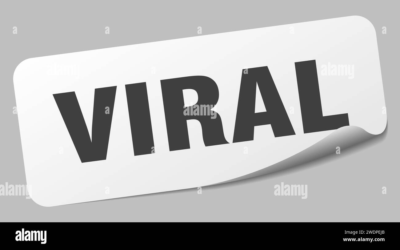 viral sticker. viral rectangular label isolated on white background ...