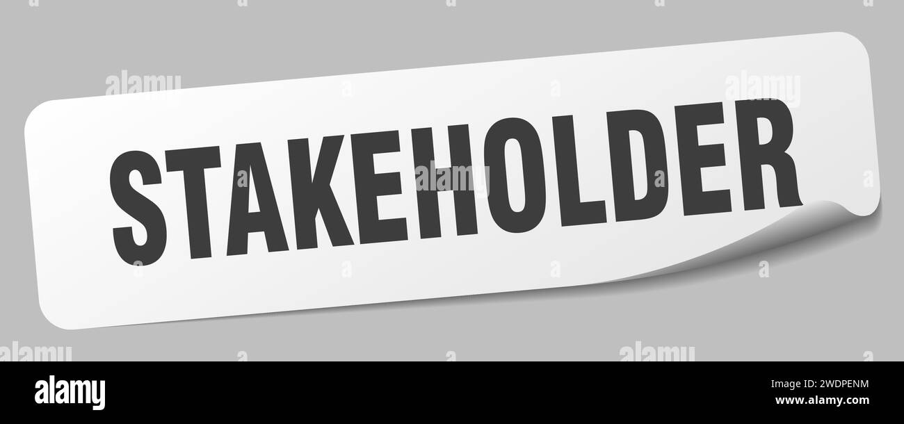 stakeholder sticker. stakeholder rectangular label isolated on white ...