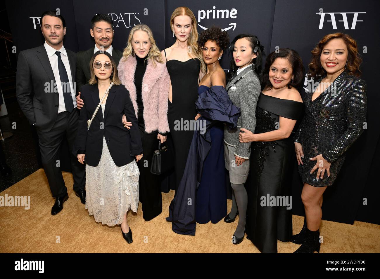 Jack Huston, left, Lulu Wang, Brian Tee, Jennifer Salke, Nicole Kidman ...