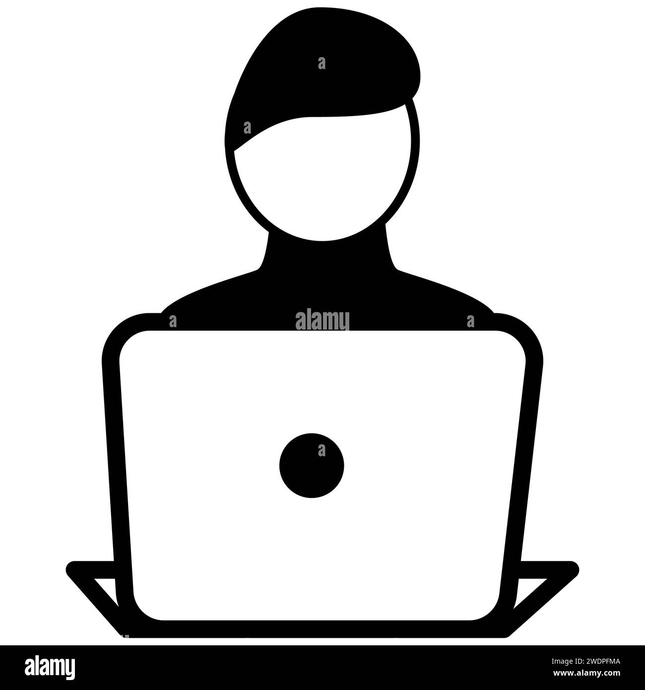 Boy sitting typing laptop home Cut Out Stock Images & Pictures - Alamy