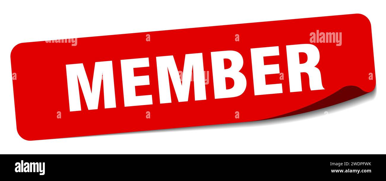 member sticker. member rectangular label isolated on white background ...