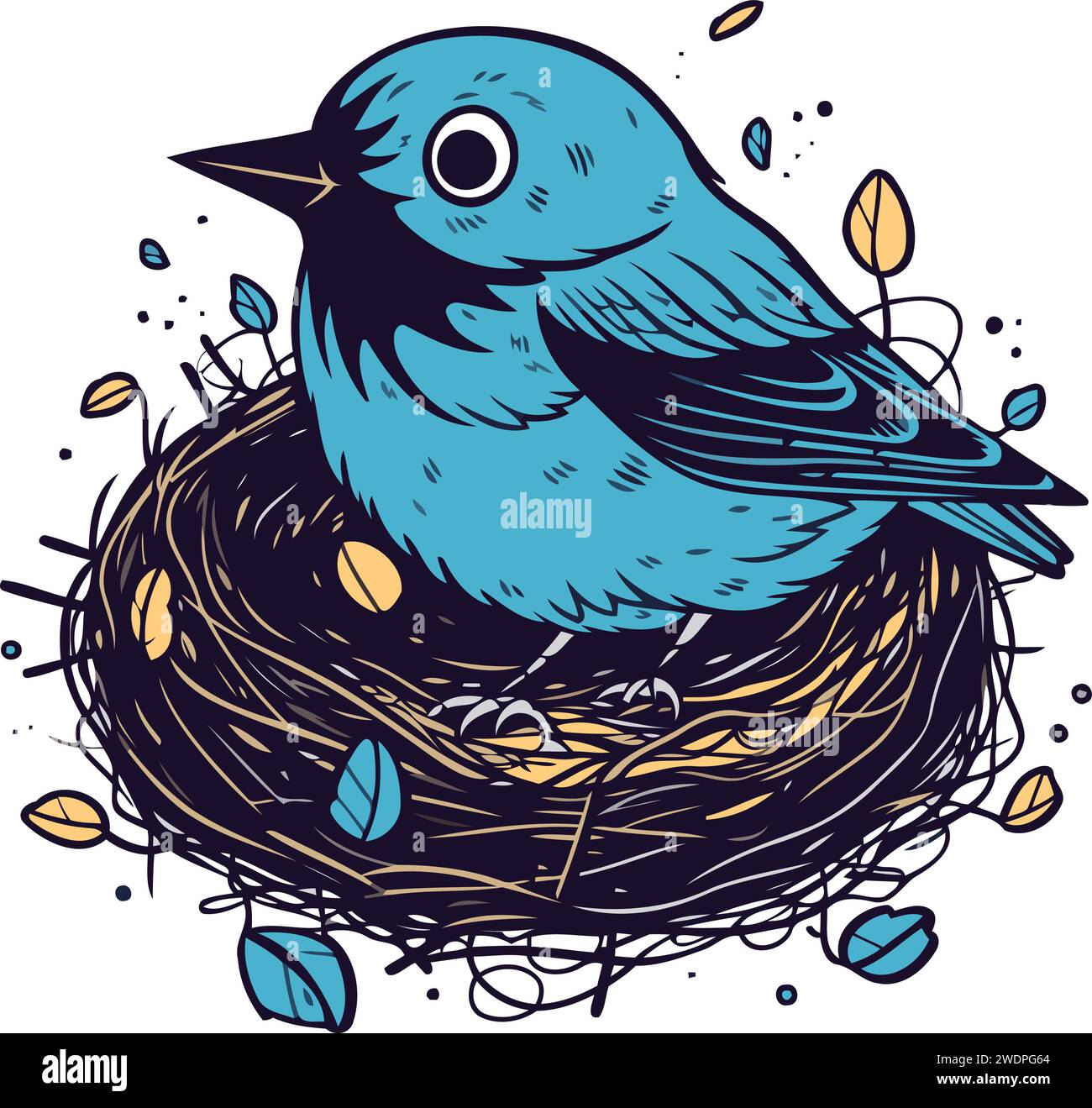 Blue nest Stock Vector Images - Alamy