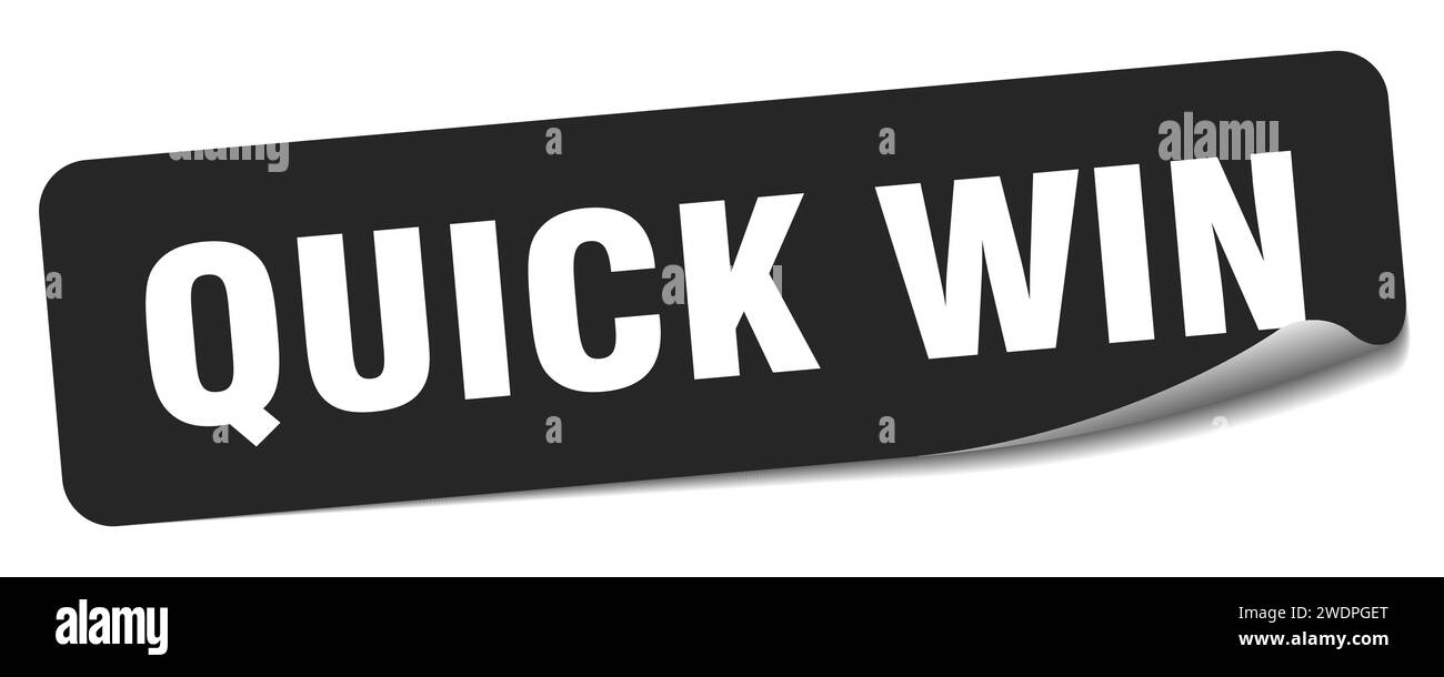 quick win sticker. quick win rectangular label isolated on white ...